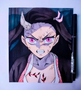 Awesome Drawings of Nezuko Kamado - Beautiful Dawn Designs
