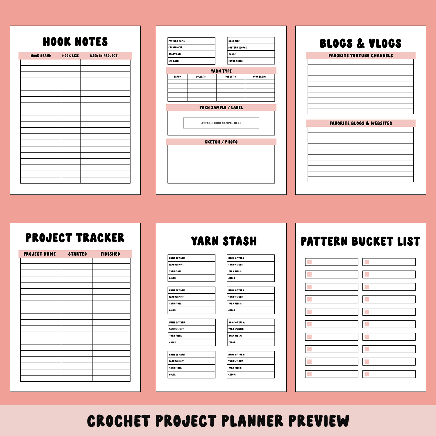 Crochet Project Planner Printable - Beautiful Dawn Designs