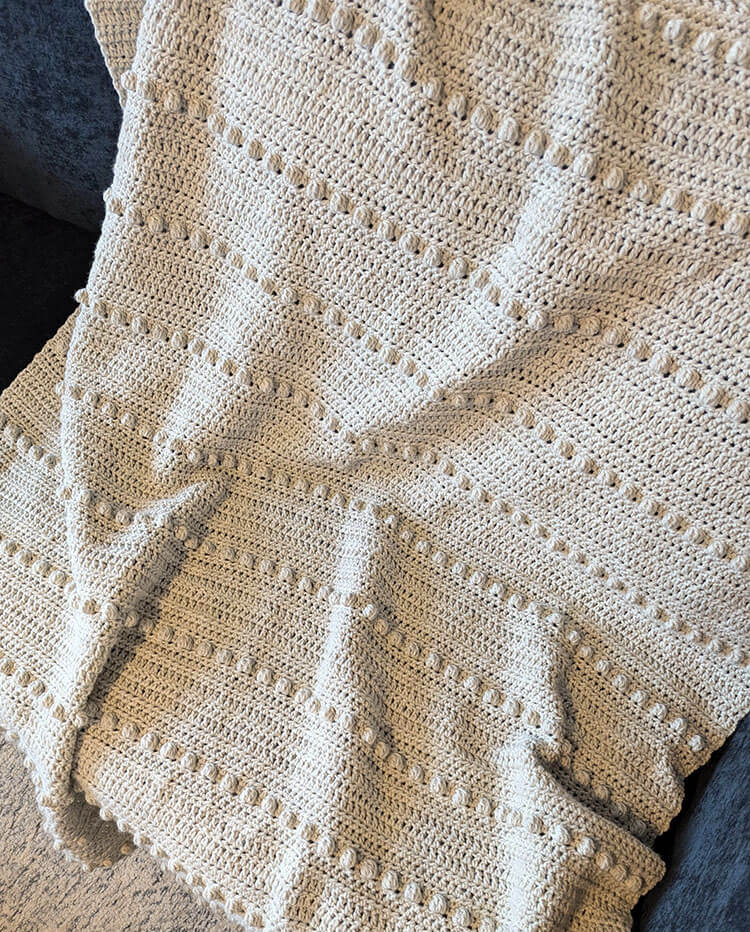 Easy Bobble Blanket Free Crochet Pattern - Beautiful Dawn Designs