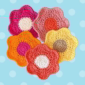 Easy Flower Coaster Free Crochet Pattern - Beautiful Dawn Designs