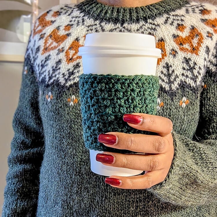 Morning Brew Cup Cozy Free Crochet Pattern - Beautiful Dawn Designs