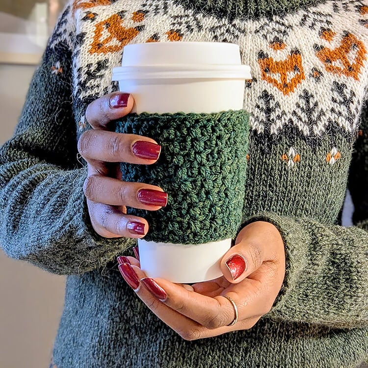 Morning Brew Cup Cozy Free Crochet Pattern - Beautiful Dawn Designs